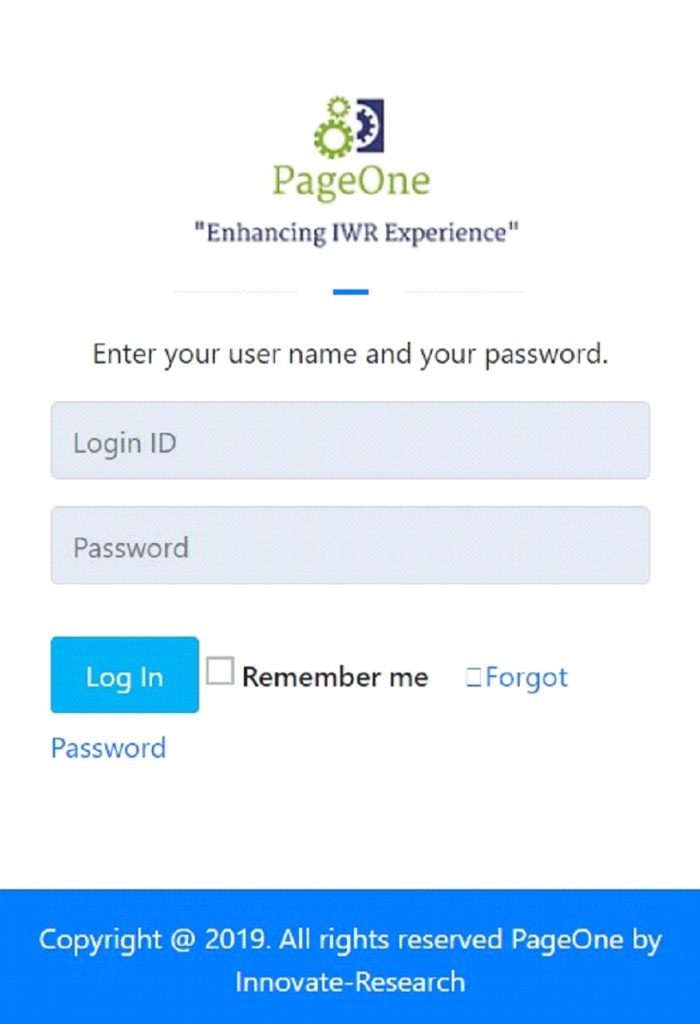 PageOne (IWRS) - Innovate Research